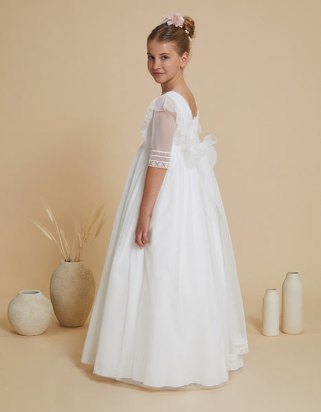 French Sleeves Spanish Communion Gown Amaya 617035MD – Sparkly Gowns