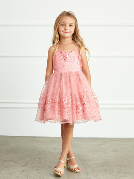 Silver Short Length Flower Girl Dress 5825S – Sparkly Gowns